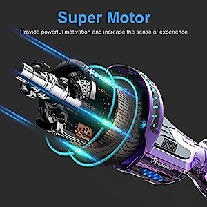 EVERCROSS Hoverboard, Self Balancing Scooter Hoverboard with Seat Attachment, 6.5" Hover Board Scooter with Bluetooth Speaker & LED Lights, Hoverboards Suit for Kids