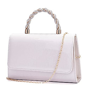 ZHANNI Women's Evening Bag Party Clutches Wedding Purses Cocktail Prom Handbags (Beige)