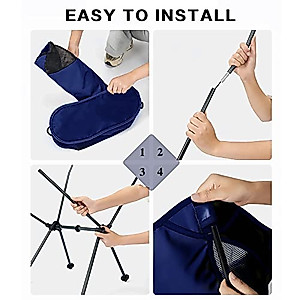 Lyweem Folding Camping Chair for Adults Lightweight Beach and Picnic Chair - Portable High-Backrest Camp Chair - Perfect for Outdoor Activities 330LBS Support, Blue