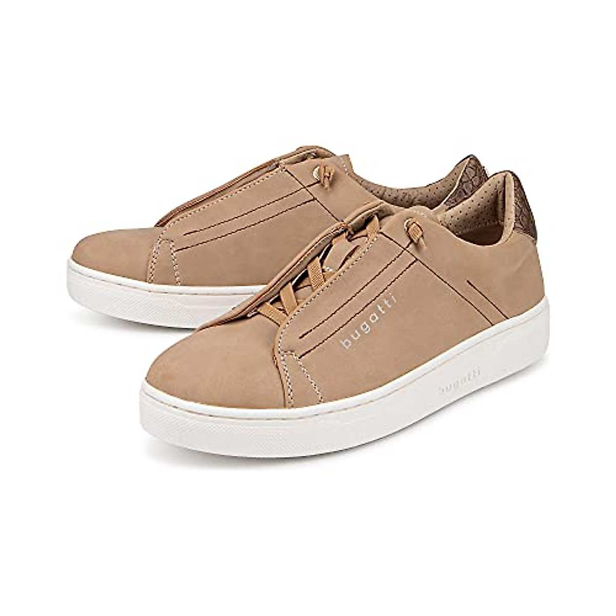 bugatti Women's Low-Top Sneakers, Sand Reptile Print, 10