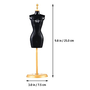 EXCEART Miniature Toys 4pcs Doll Dress Form Clothing Clothes Displaying Racks Mannequin Model Stands Girl Plastic Demountable Display Support Doll Accessories (White Black) Maniquin