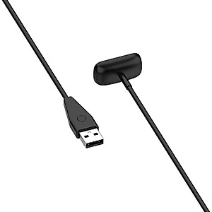 Threeeggs for Fitbit Charge 5 Charger with Reset Button, USB Charging Cable for Charge 5, Charge 6 & Fitbit Luxe (2-Pack, 3.3ft & 1.6ft)