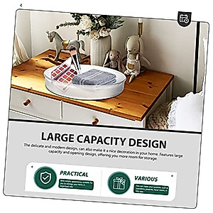 Zerodeko 4pcs rotatable Tray Clear Bathroom Organizer Kitchen Sundries Holder Turntable Round Makeup Storage Tray Dresser Tray Plastic Round Makeup Tray Storage Rack to Rotate Care The pet