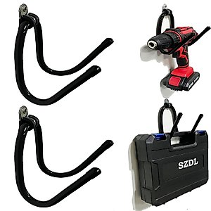 Pmsanzay Power Tool Organizer, 2 Pack Heavy Duty Drill Holder Wall Mount Hangers, Tool Holder and Storage Rack Utility Storage Shelves for Power Tools Garage Organization for Men Dad Gift
