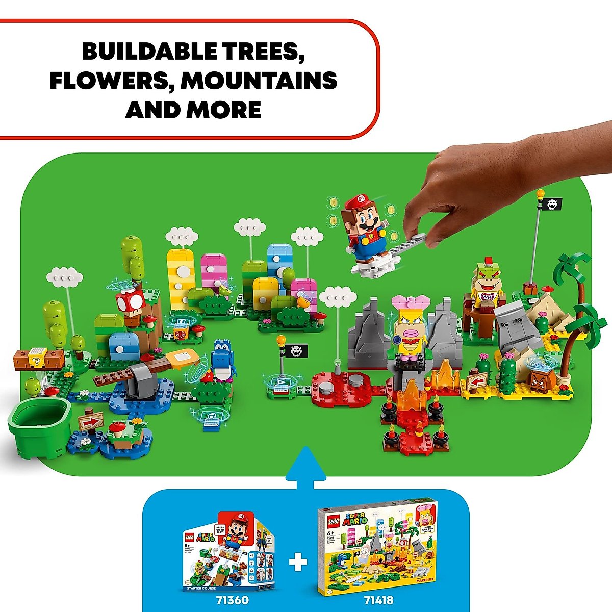 LEGO Super Mario Creativity Toolbox Maker Set 71418, Create Your Own Levels with Figures, Grass, Desert and Lava Builds, Starter Course Expansion, Toy Gift Idea for Kids 6 Plus