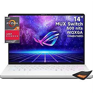 ASUS - ROG Zephyrus 14 WQXGA 120Hz Gaming Laptop – AMD Ryzen 9 6900HS– AMD Radeon RX 6700S-Window 11 Home，with Mouse Pad(40GB RAM | 2TB SSD)
