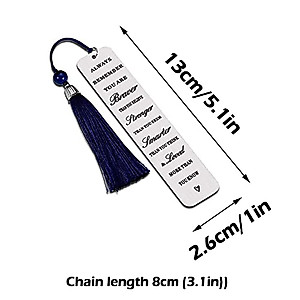 Inspirational Bookmark for Women Book Lover, Bookish Book Marker with Tassels, Reader Bookworms Reading Present Book Club Gifts