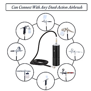 Casubaris cordless Portable Airbrush kit with Compressor,Rechargeable and replaceable auto Stop Dual Action air Brush Pen,Match Different Airbrush Guns for Barbers Model Painting Nail Art Craft Makeup