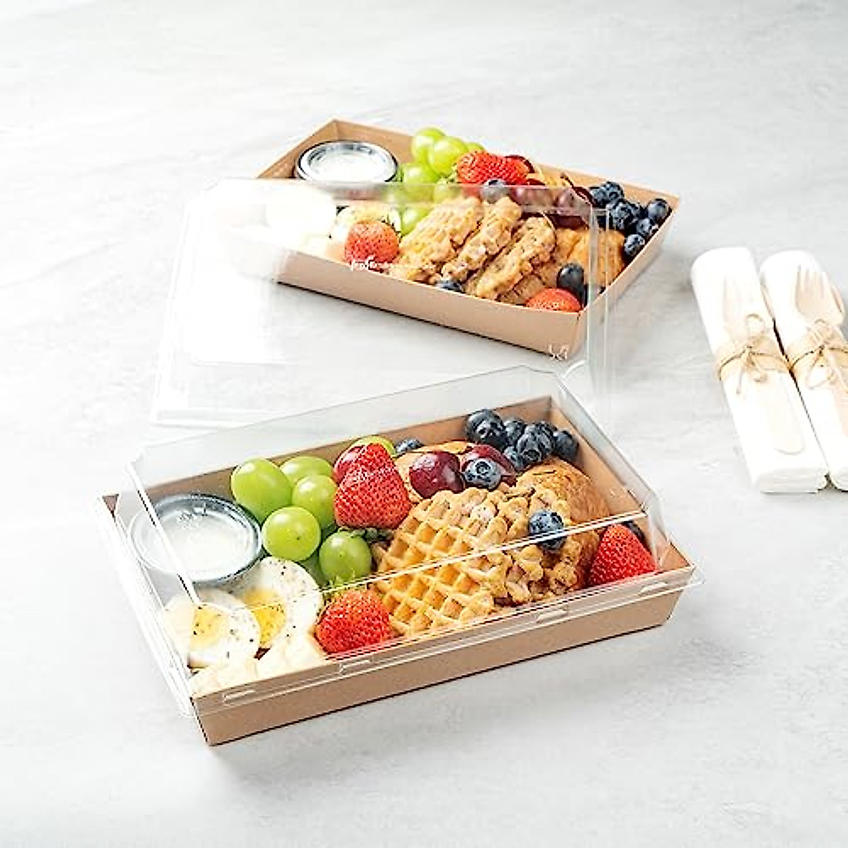 Restaurantware Matsuri Vision Clear Plastic Lid - Fits Large Sushi Tray - 100 count box