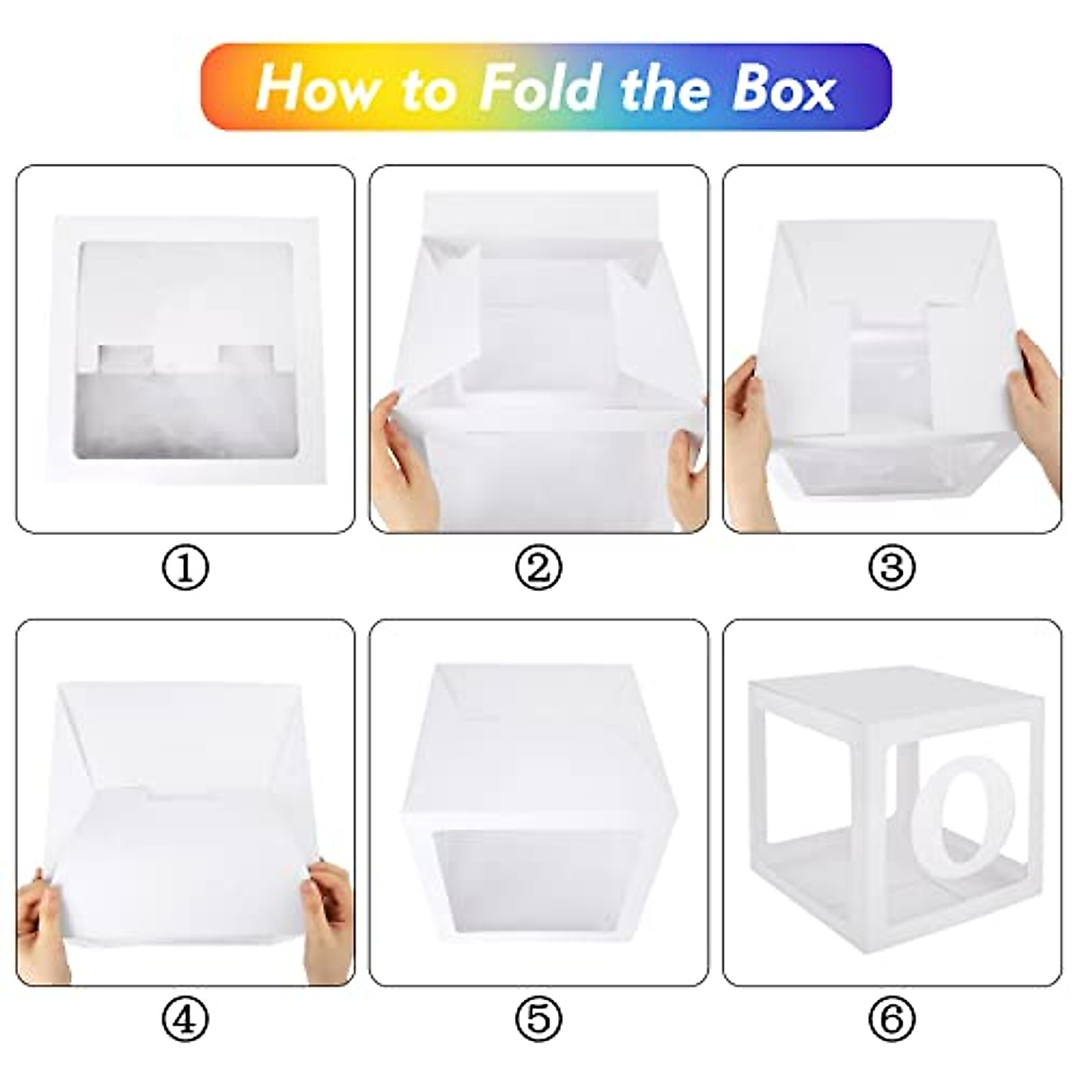 RUBFAC One Boxes for 1st Birthday, First Birthday Decorations for Boy Girls, 3pcs Baby Shower Boxes with 24pcs Balloons ‘ONE’ ‘TWO’ Letters for Birthday Backdrop, Cake Smash Photo Props