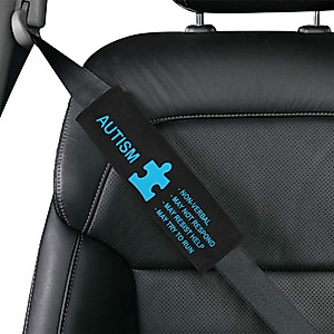 Autism Non Verbal May Not Respond Seatbelt Cover Personalized Name Seat Belt Cover for Baby Boys Girls Children Medical Alert Seat Belt Cover Safety Belt