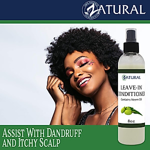 Zatural Neem Leave-In Conditioner (8 Ounce) Moisturizing conditioner for healthy hair and scalp.