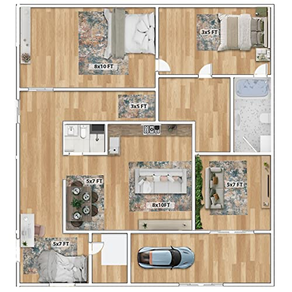 Area Rug Living Room Rugs: 8x10 Indoor Soft Fluffy Rug Abstract Carpet for Bedroom Kitchen Dining Room Floor Washable Plush Throw Large Accent Rug Home Office Nursery Decor - Multi