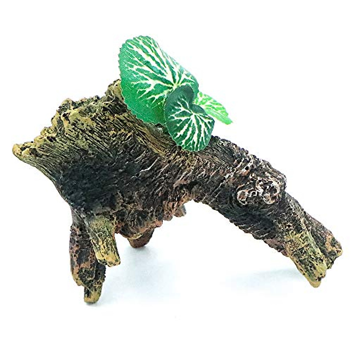 HRRIVE Aquarium Tree Stump Hollow Rocks for Fish Tank Decoration, Reptile Climbing Tree Stump Snake Hides for Terrarium Habitat Decor