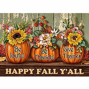 HOIYLDS Pumpkin Diamond Art Painting Kits for Adults - Fall Full Drill Diamond Dots Paintings for Beginners, Round 5D Paint with Diamonds Pictures Gem Art Painting Kits DIY Adult Crafts 12x16inch