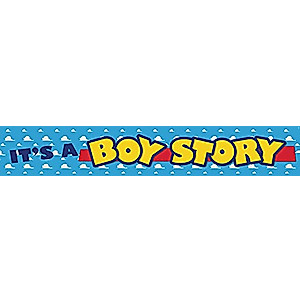 HENGFU It's a Boy Story Yard Banner Outdoor & Indoor Garden Sign Hanging 118In x 20In Blue Sky White Clouds Photo Backdrops For Baby Shower Newborn Boys Birthday Party Decoration Supplies