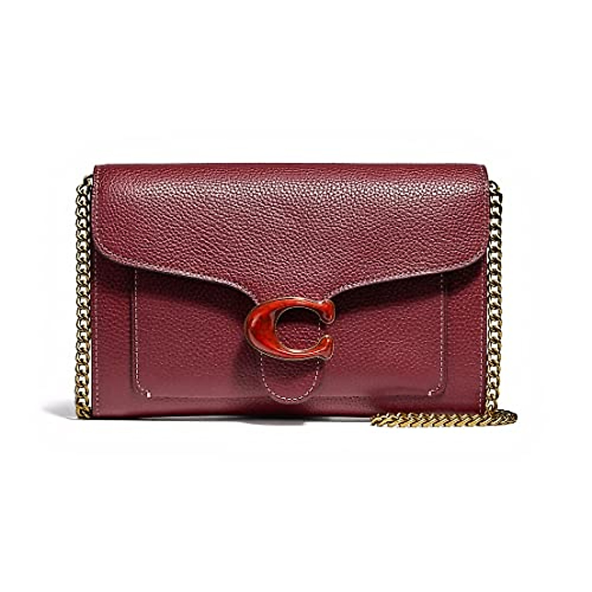 COACH Womens Tabby Chain Clutch Crossbody Bag (B4/Wine)