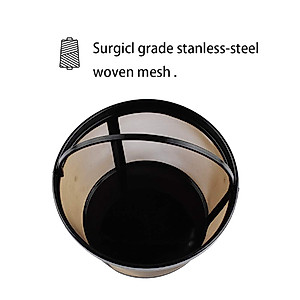 Permanent Basket-Style Gold Tone Coffee Filter designed for Mr. Coffee 10-12 Cup Basket-Style Coffeemakers