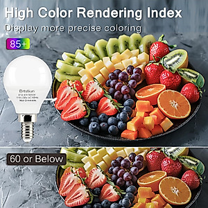 Brtstiun Globe Light Bulbs for Ceiling Fan E12 Round Light Bulb 5000K Daylight White G45 LED Light Bulbs, 40W Equivalent Vanity Light Bulbs for Bathroom 600LM, Non-Dimmable, 4-Pack