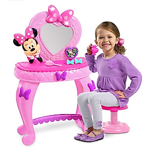 Disney Junior Minnie Mouse Bow-Tique Bowdazzling Vanity and Accessories with Lights and Sounds, Pretend Play