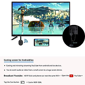 Wireless HDMI Display Dongle Adapter,TV Adapter for The APP YouTube,Video Mirroring Dongle Receiver,Used for iPhone Mac iOS Android Casting/Mirroring to TV/Projector/Monitor