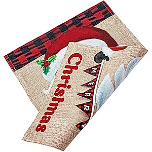 hogardeck Merry Christmas Garden Flags, Vertical Double Sided Burlap Yard Flag, Christmas Banner Outdoor Indoor Christmas Decorations