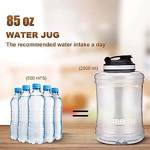 VENNERLI Half Gallon Water Jug 2 Liters Large Sports Water Bottle with Handle Reusable BPA-Free 64 OZ Plastic Gallon Water Jug Wide Mouth for Home Drinking Outdoor Gym Hiking Fitness
