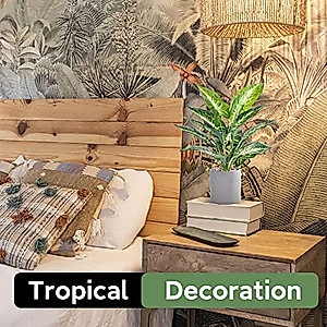 JC nateva 16" Small Fake Plants Artificial Potted Faux Plants for Office Desk Shelf Bathroom Home Decor