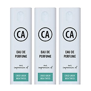 CA Perfume Impression of Green Irish Tweed for Man Travel Size Sample Fragrance Eau de Parfum Sprayer (0.3 Fl Oz/10 ml) X3