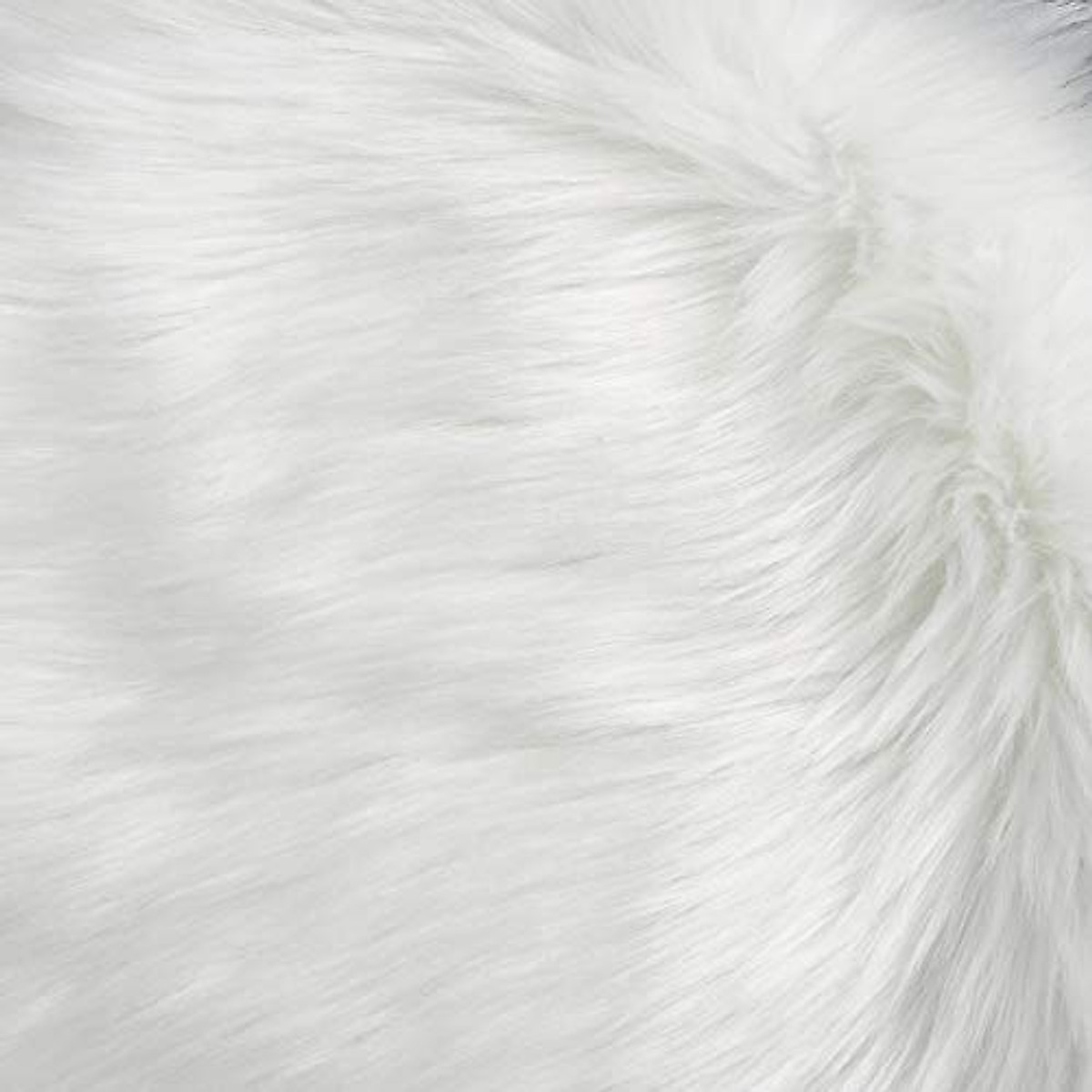 IVON 15.5 inches White Round Faux Fur Rug, Fluffy Rug Cushion for Chair, Background for Nail Desk Photos