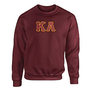 Kappa Alpha Twill Letter Crewneck Sweatshirt Black XL