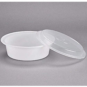 Premium Deep Round White Containers - 9" (Pack of 6) - Stackable & Leak-Proof Design | Perfect for Meal Prep, Storage & Reusable Home Organization