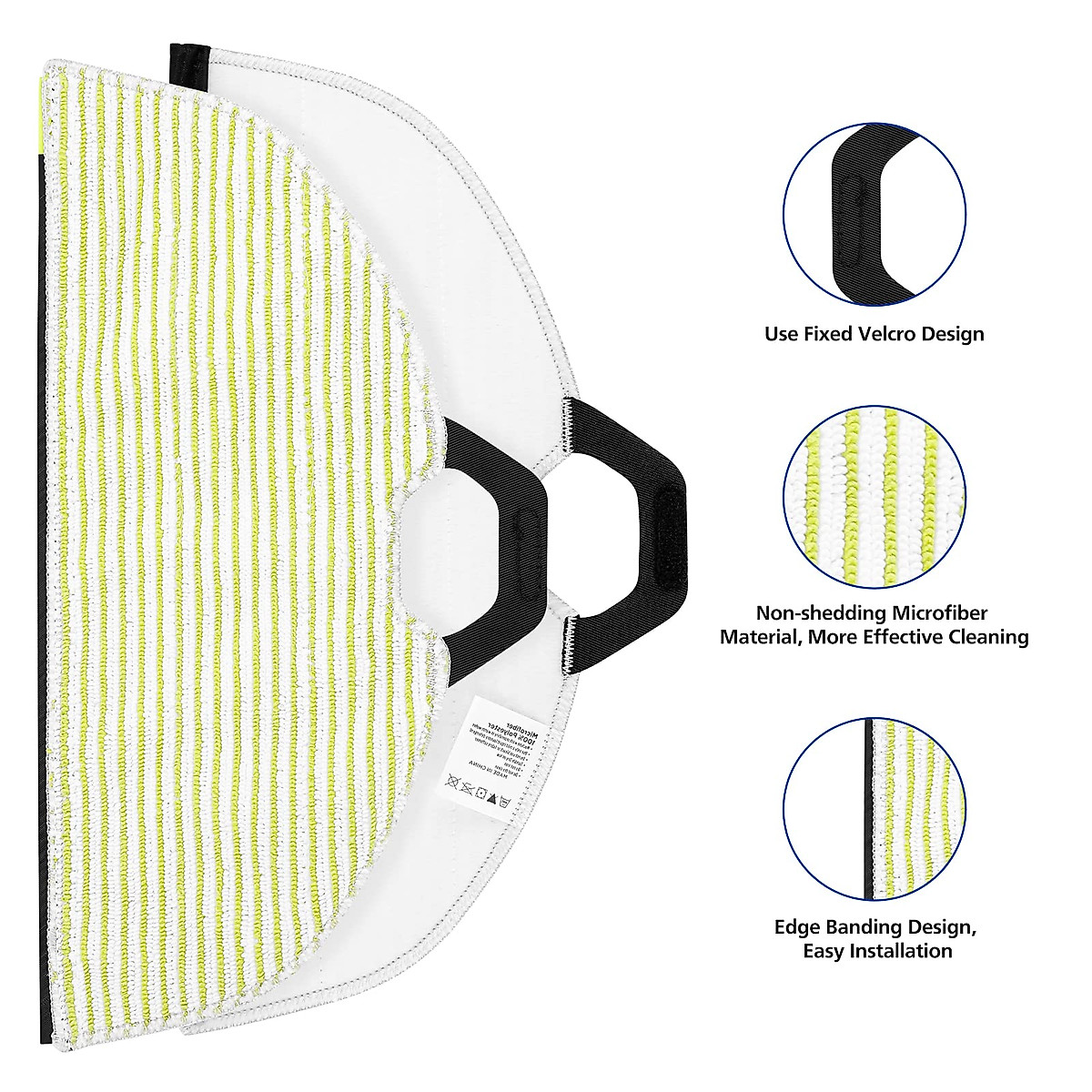 Ecleanfy AV2610WA RV2610WA Vacuum Mop Replacement Pads Compatible with Shark AV2610WA RV2610WA Robot Vacuum, Washable Reusable Replacement Microfiber Soft Pads, 4-Pack