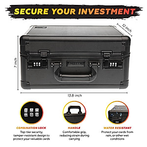 PANOPPLY Slab Armor 120+ 3 Row Psa Graded Card Storage Box Graded Card Case Psa Slab Case for Graded Cards Psa Card Case Baseball Card Cases for Sports Cards Storage Sports Card Case (Black)