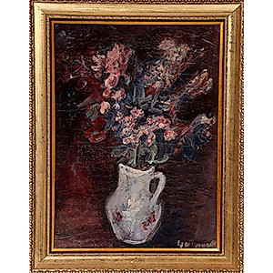 Purple Flowers in White Pitcher