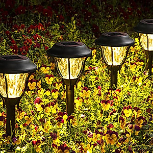GIGALUMI Solar Garden Lights, 6 Pack Solar Yard Lights, Bright Solar Lights Outdoor Waterproof, Led Solar Pathway Lights Auto On/Off, Landscape Path Lights Solar Powered for Yard, Walkway, Lawn