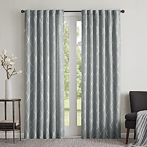 Madison Park Lexi Window Curtain Panel Blue/Grey 50x84