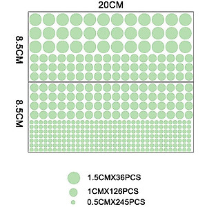 1 Sheet Glow in The Dark Wall Stickers, BaaSid 407 Pcs Removable Glow in Dark Dots Wall Decals Stickers Room Decor Kit, Adhesive Dots Luminous Ceiling Decals for Kids Bedroom Halloween Home Decoration