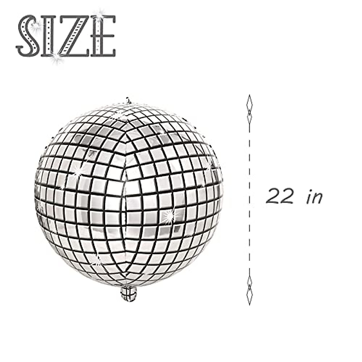 12 Pack Disco Balloons,22 Inch Large Disco Balloons 4D Silver Laser Balloons Metallic Mirror Mylar Balloons for 70s Disco Party Decorations Birthday Party