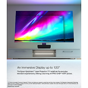 Epson EpiqVision Ultra LS500 Laser Ultra Short Throw Projector, 4000 lumens, 4K PRO-UHD, HDR, Android TV, Google Assistant, HDMI 2.0, Built-in Speakers, Sports, Gaming, Movies & Streaming – Black