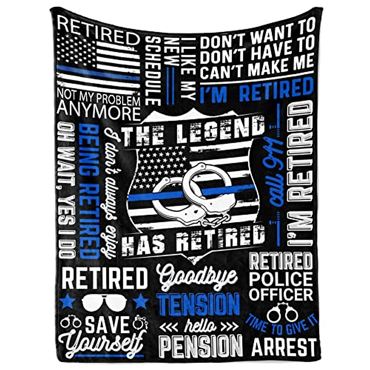 InnoBeta Police Officer Retirement Gifts, Funny Throw Blanket for Retired Police Officers Men, Law Enforcement, Correctional Officer, Cops 65" x 50"
