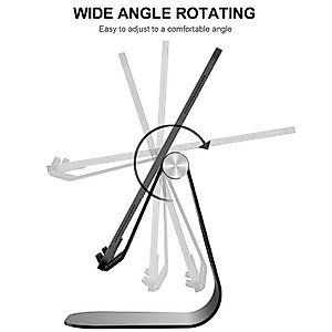 Doboli Tablet Stand Tablet Holder for Desk Adjustable Stand Foldable Tablet Holder Compatible with Ipad Galaxy Tab iPhone Kindle Black