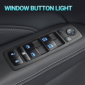 Driver Side Power Master Window Switch - Compatible with 2015-2017 Chrysler 200, 2011-2020 Chrysler 300, 2011-2019 Dodge Charger, 2016 Ram 1500, 2015-2021 Jeep Grand Cherokee - 68139805AD 68139805AB