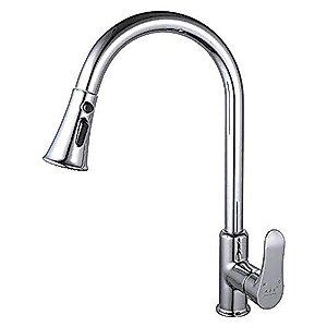 ShiSyan Y-LKUN Kitchen Vegetable Pot Taps Pull Type Rotate Faucet The Two Mode Nozzle Cold Heat Mixing Valve Sink Single Handle Water-tap