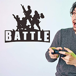 SITAKE Game Room Decor, “Battle” Boys Room Decorations for Bedroom, Kids Wall Decor and Wall Stickers for Playroom, 22.0 x 18.1 Inch