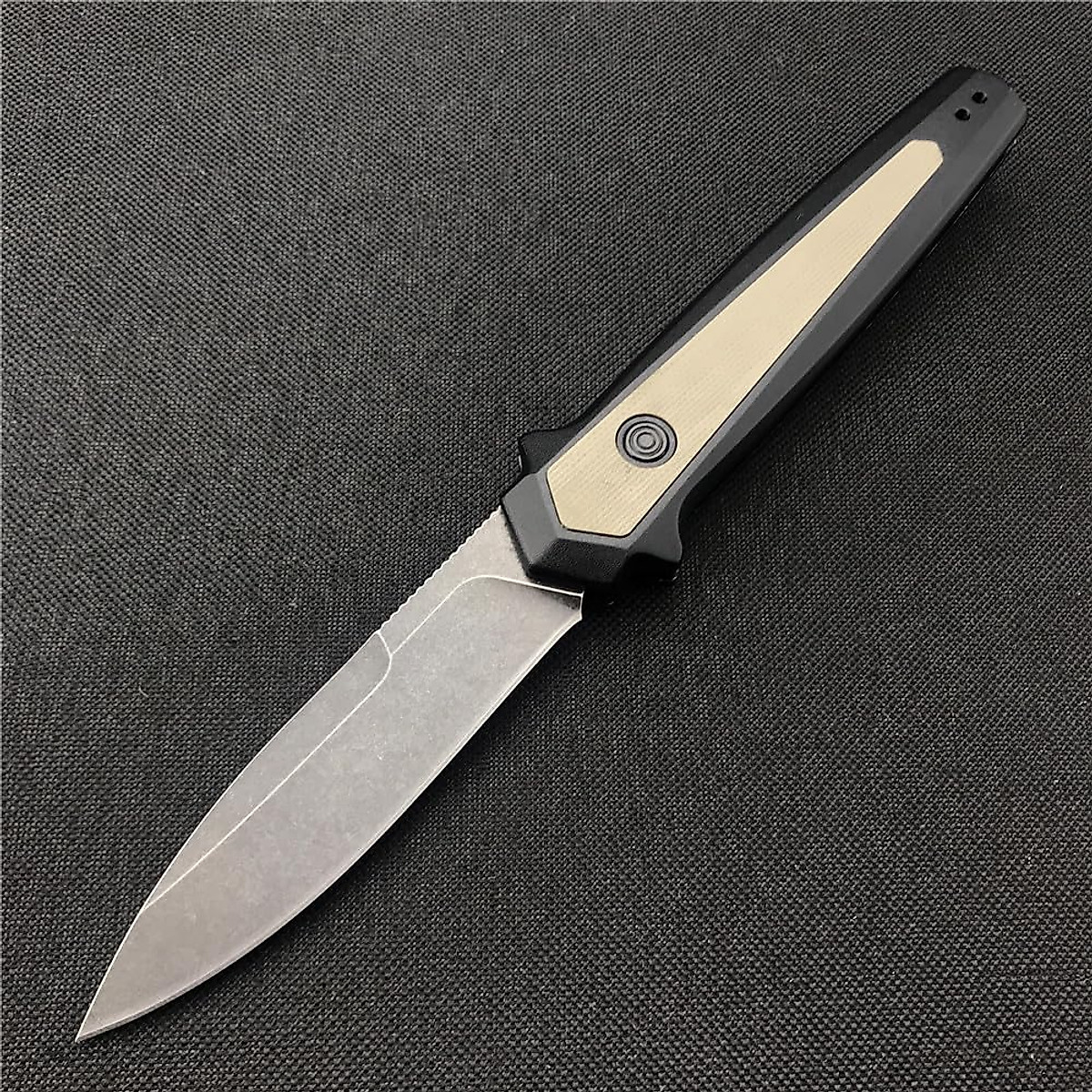 7.8in Assisted Open Button Lock Pocket Knife, Folding Knife,D2 Blade Aluminium Alloy Handle, Utility EDC Tool for Men Women Gift (Black handle)