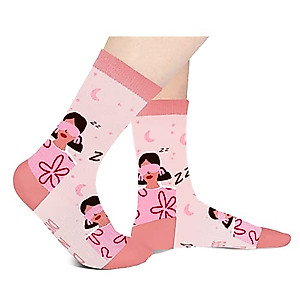 AGRIMONY Funny Socks for Women Girls - Do Not Disturb I'm Sleeping Socks Novelty Fun Cute Fun Funky Cotton Socks - Teen Girls Mom Stocking Stuffers Christmas Valentines Funny Gifts