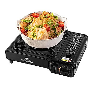 Camping Stove Gass, Outdoor Stove Single Burner, Gass Cooker Single Burner Stove, Camping Stove with Automatic Ignition, Portable Camp Grill for Outdoor Cooking Grill, Bbq, Hiking, Camping Gear