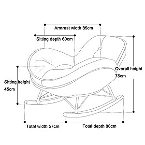 HARELA Patio Outdoor Rocking Chair, Indoor & Outdoor Backyard Furniture Rocking Chair, Padded Cushion Rocker Recliner Chair Outdoor for Front Porch, Living Room, Patio, Garden, Yard