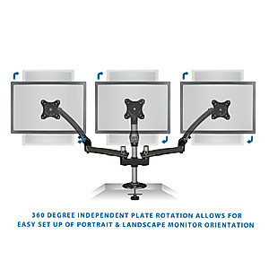 Mount-It! MI-4PC313G Triple Desk Monitor Mount, Gray